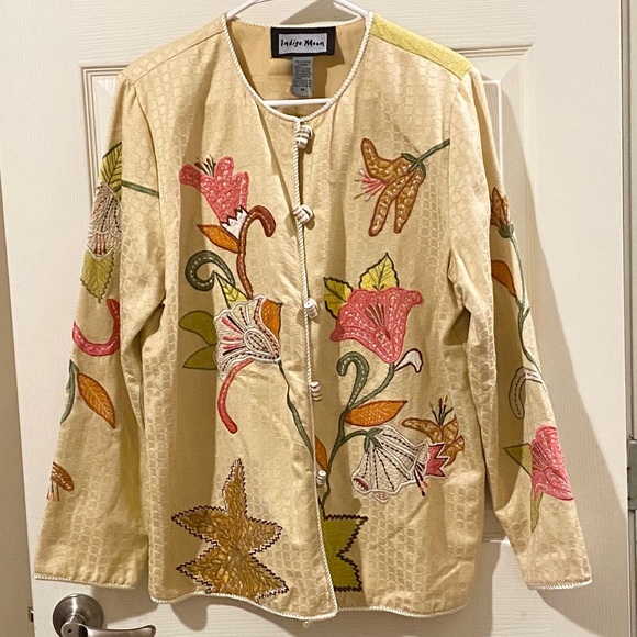 Indigo Moon | Jackets & Coats | Vintage Indigo Moon Embroidered Floral ...